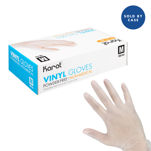 Karat Vinyl Powder Free Gloves Clear Medium 1 000 pcs